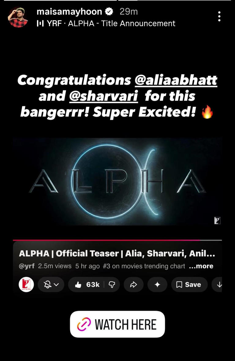 Samay Raina cheers for Alia Bhatt's Alpha, says he is 'super excited ...