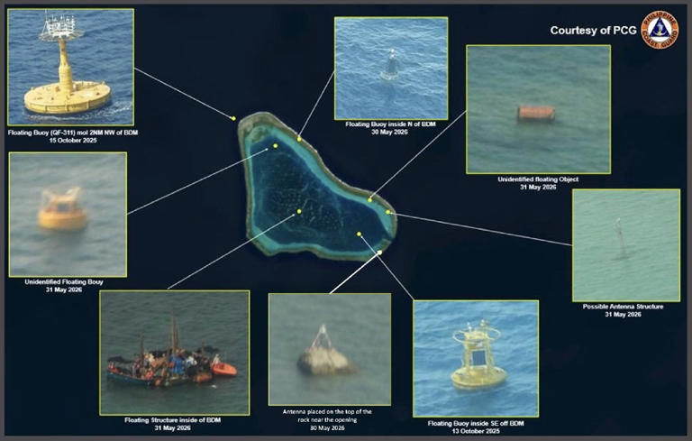Photos show China's unidentified objects in disputed territory