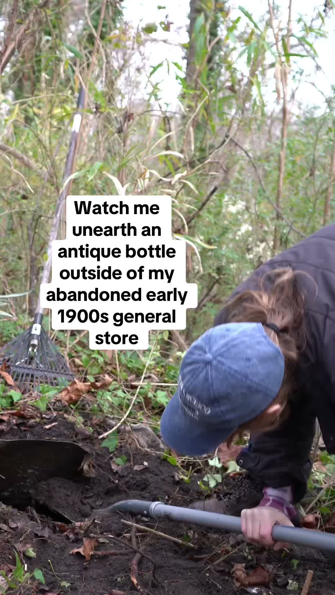 Watch me unearth an antique bottle outside my abandoned general store!