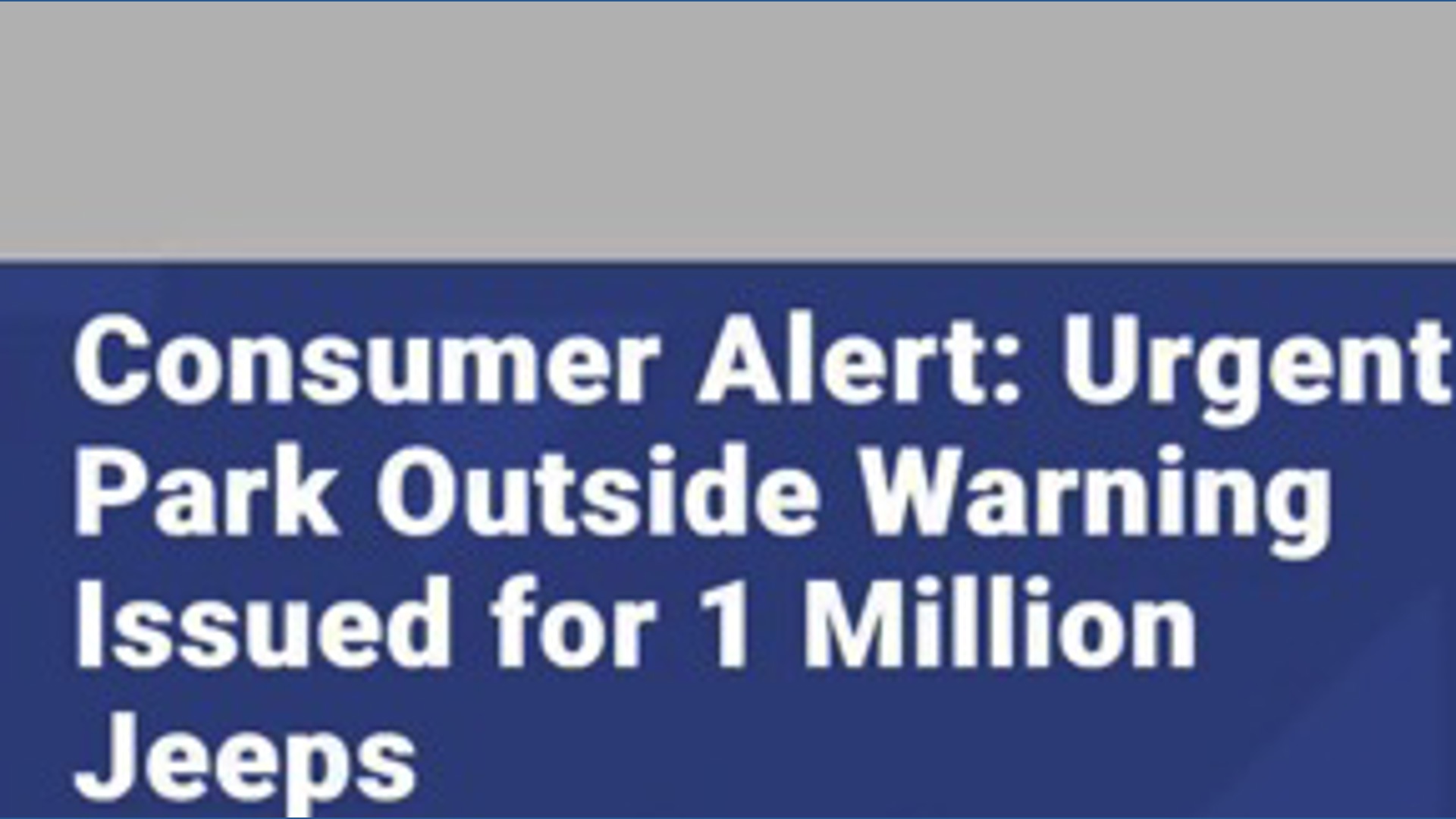 NHTSA issues alert for over 1 million Jeeps