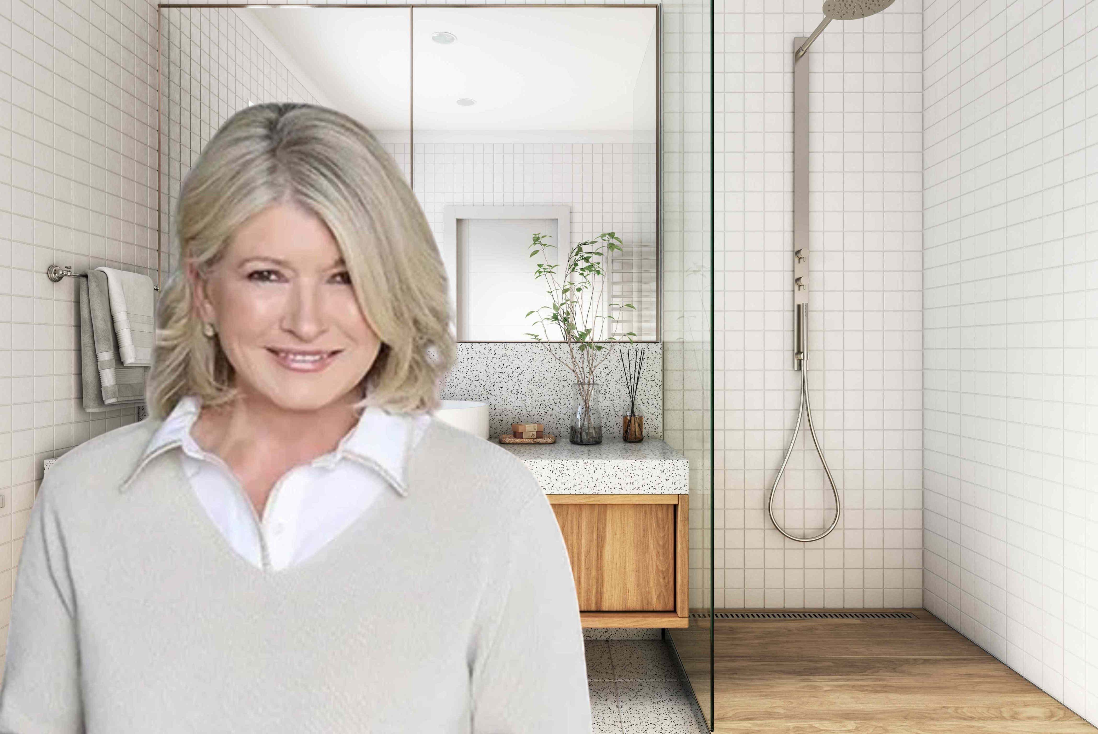 How to tackle grime on bathroom grout and tiles, according to Martha