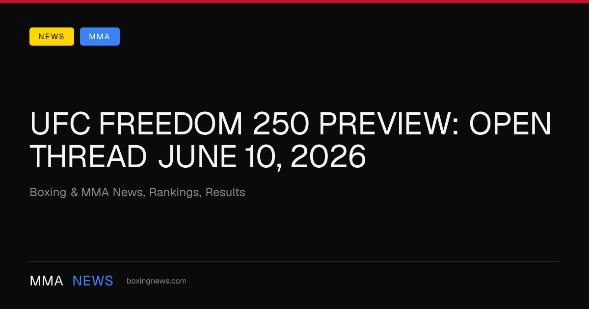 UFC Freedom 250 preview: Open thread June 10, 2026