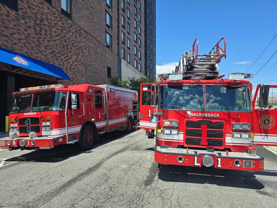 Rescue photos: Woman falls 10 stories down chute, gets stuck on backed ...