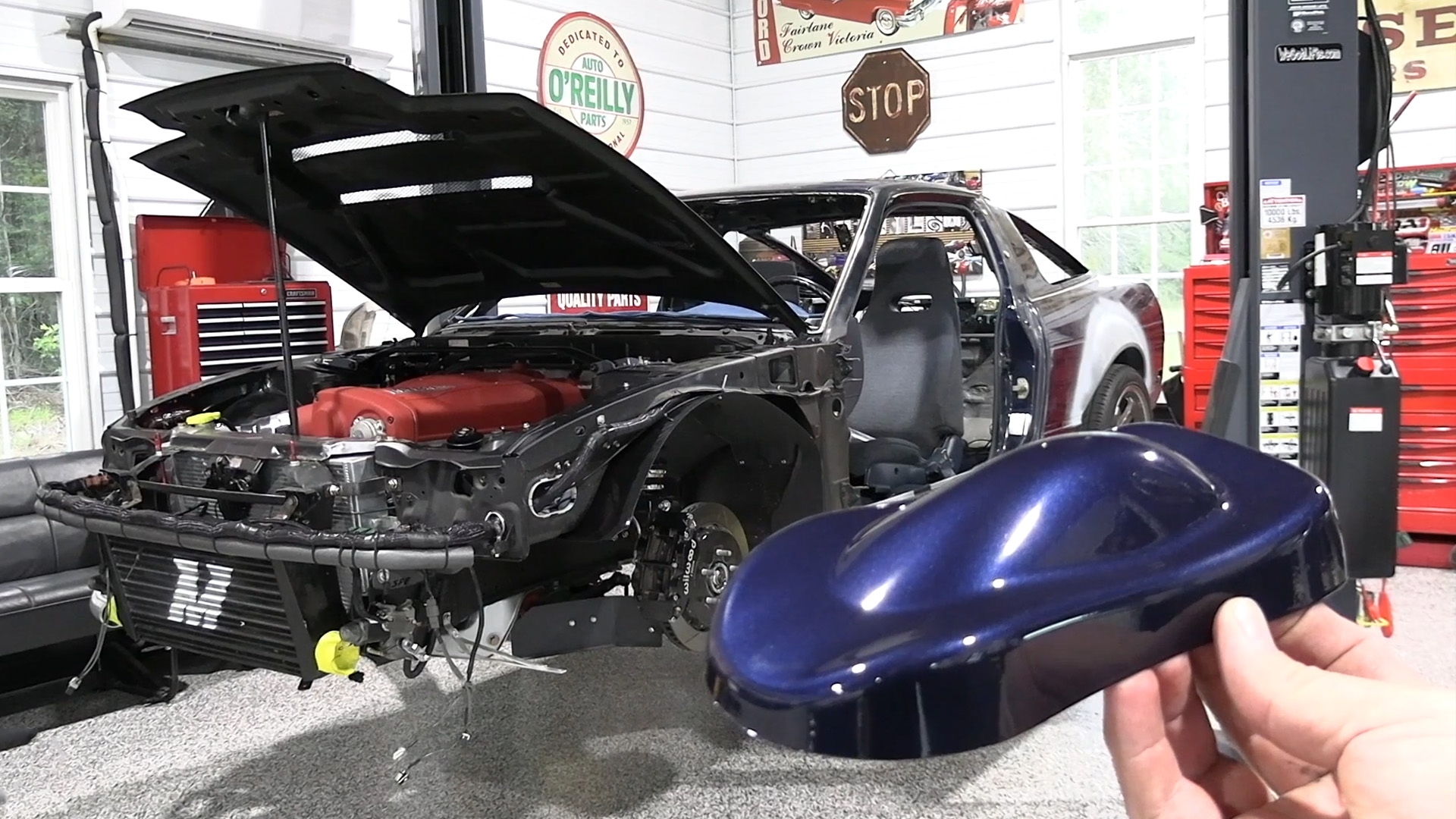 Restoring a Nissan 240SX with midnight blue pearl paint