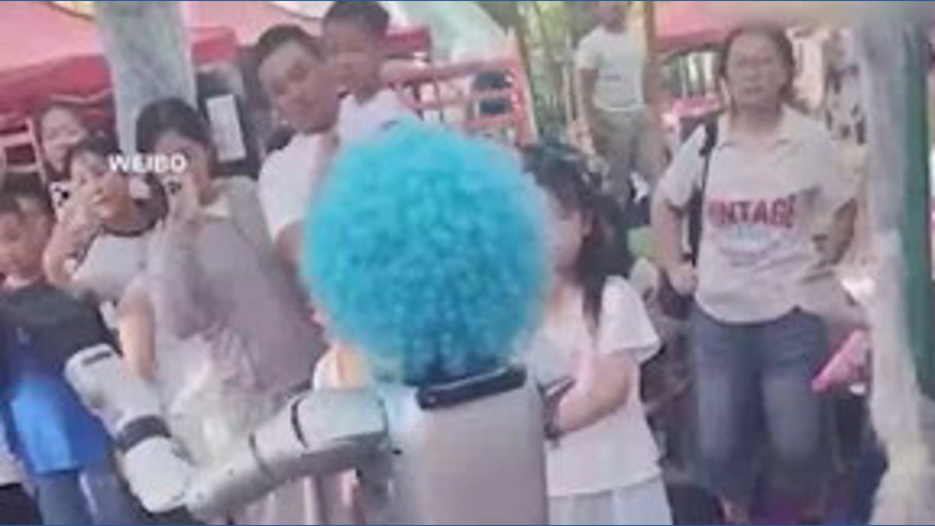 Robot kicks child during performance