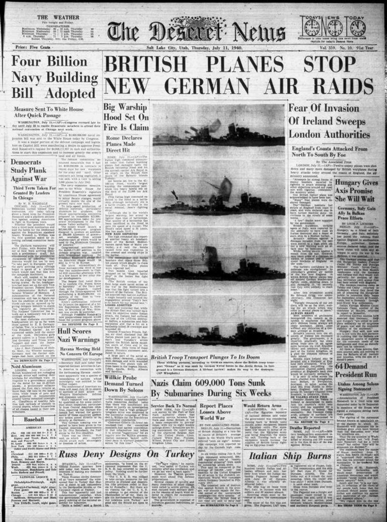 Deseret News archives: World War II turned in the skies above England ...