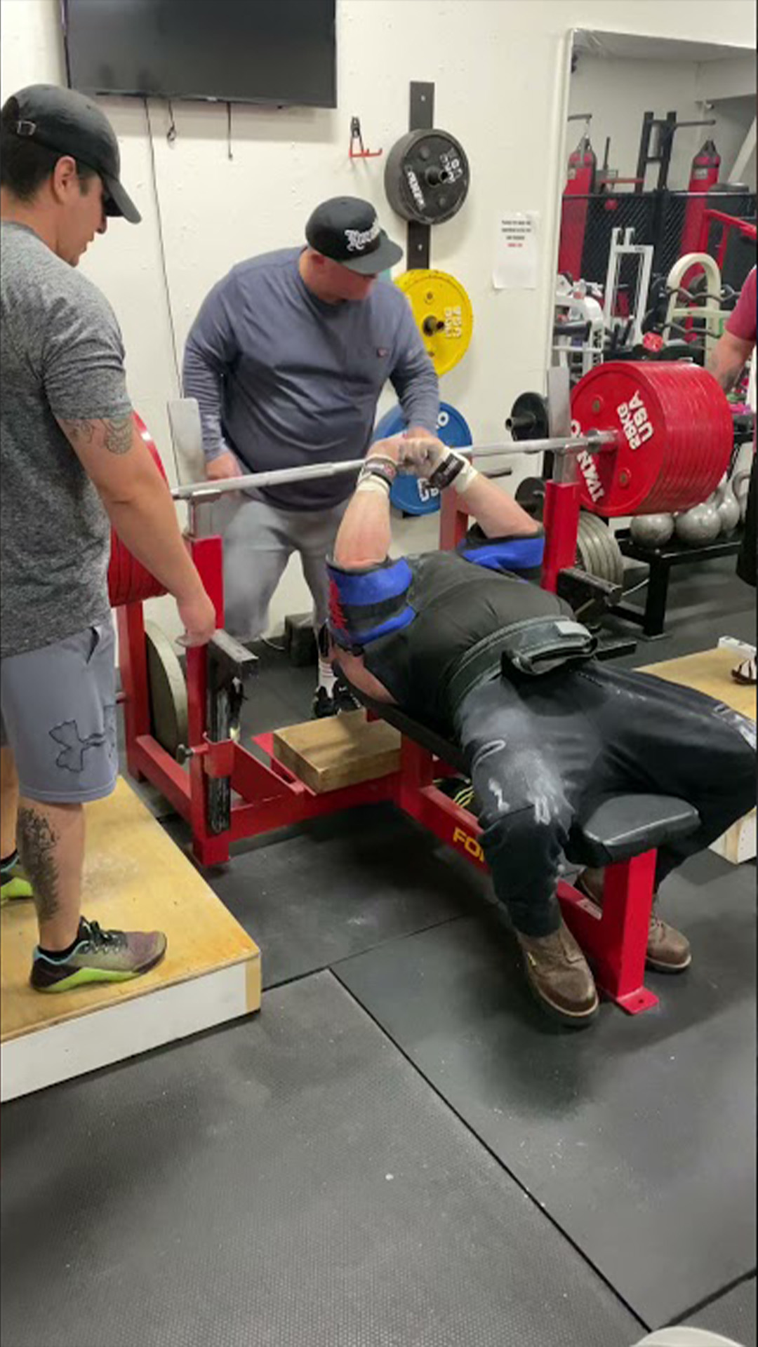 52-year-old man bench presses 1205 lbs