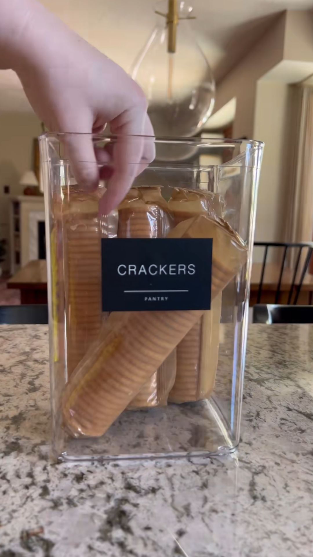 A closer look at a perfectly organized pantry shelf