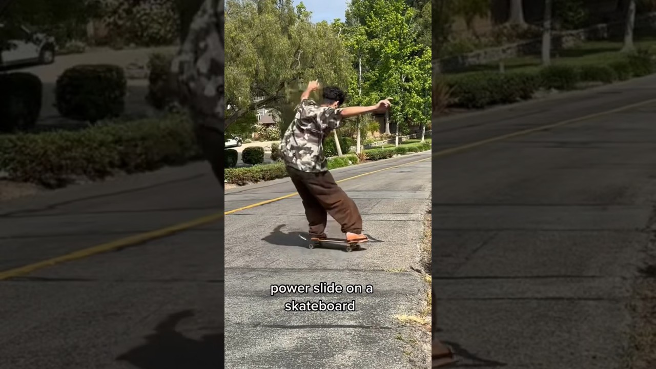 How to stop on a skateboard! Power slide tutorial #skateboarding #skate ...