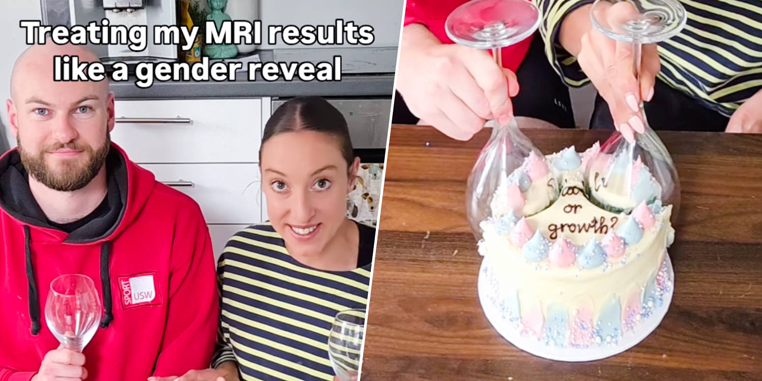 Woman with brain cancer finds out MRI results with 'gender reveal' cake ...