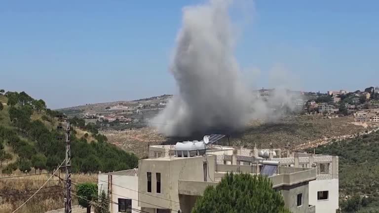 Smoke rises in south Lebanon after Israeli strike