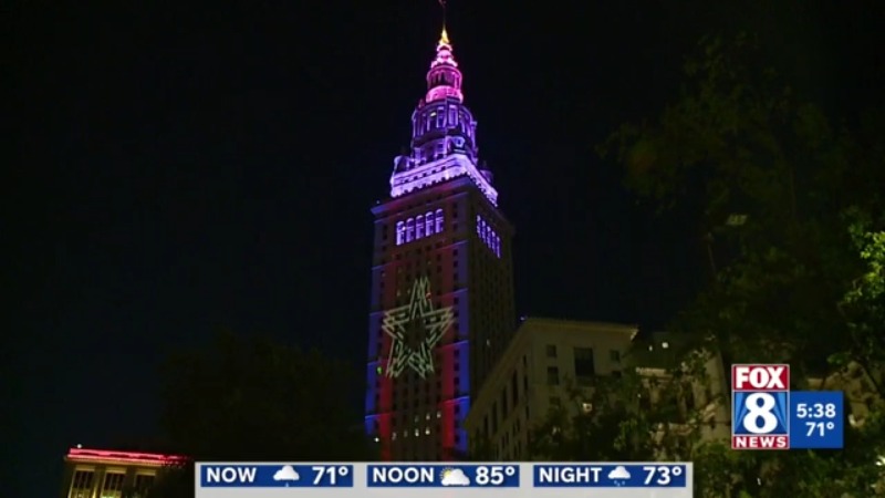 Terminal Tower lights up to raise awareness for rare pediatric cancer