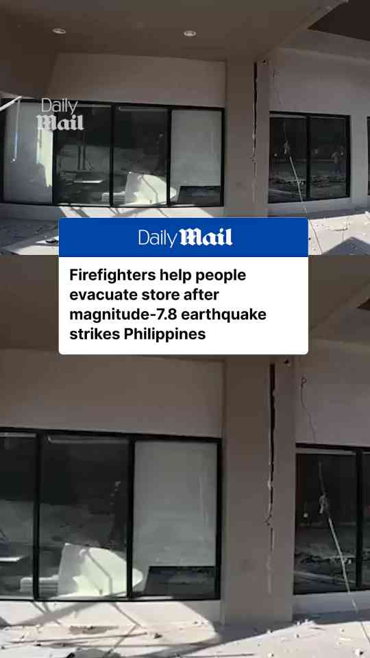 Firefighter rescues people trapped in store after earthquake