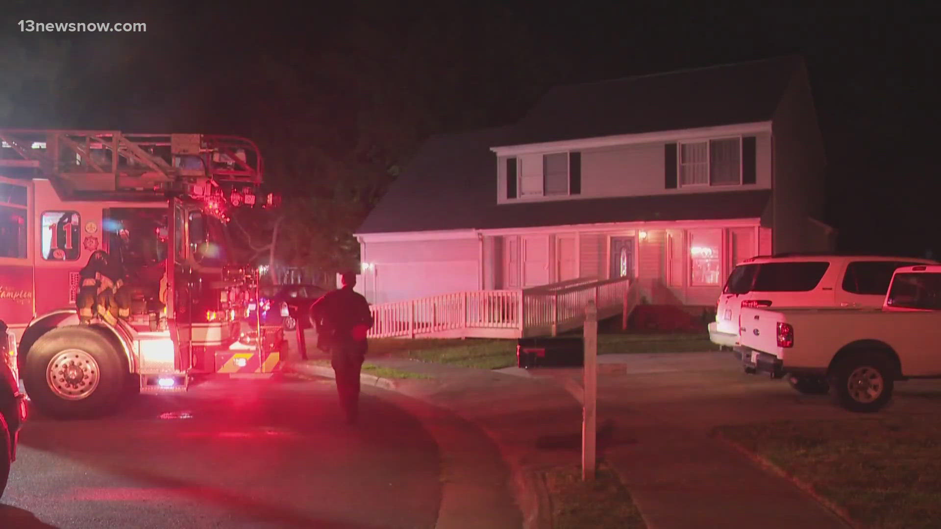 Shed fire spreads to tree on Fawn Circle in Hampton