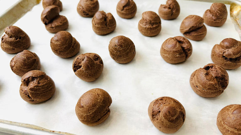 Triple chocolate cream puffs recipe