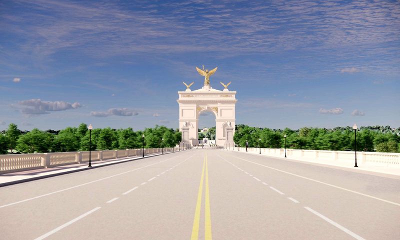 FAA says proposed Trump arch would need red obstruction lights