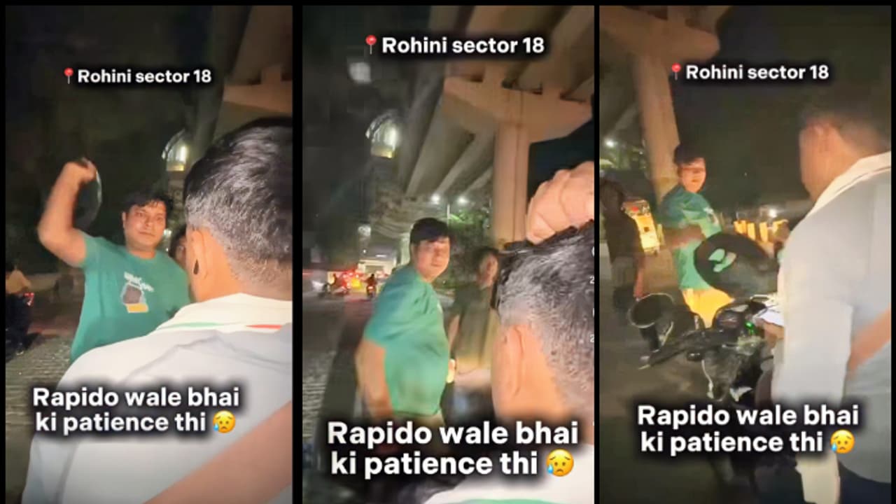 Delhi viral video: Man attacks Rapido rider with helmet after minor ...