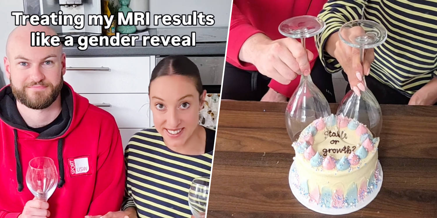 Woman with brain cancer finds out MRI results with 'gender reveal' cake ...