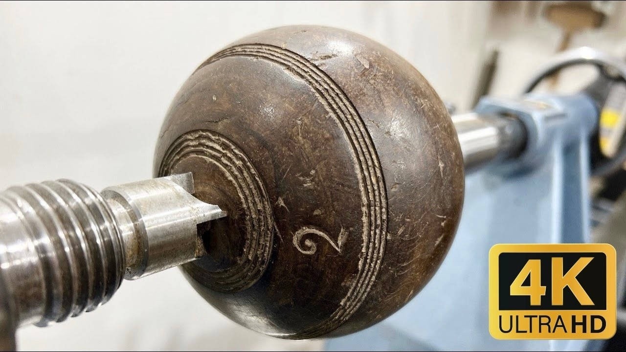 This 200-year-old bowling ball survived generations... then met a lathe
