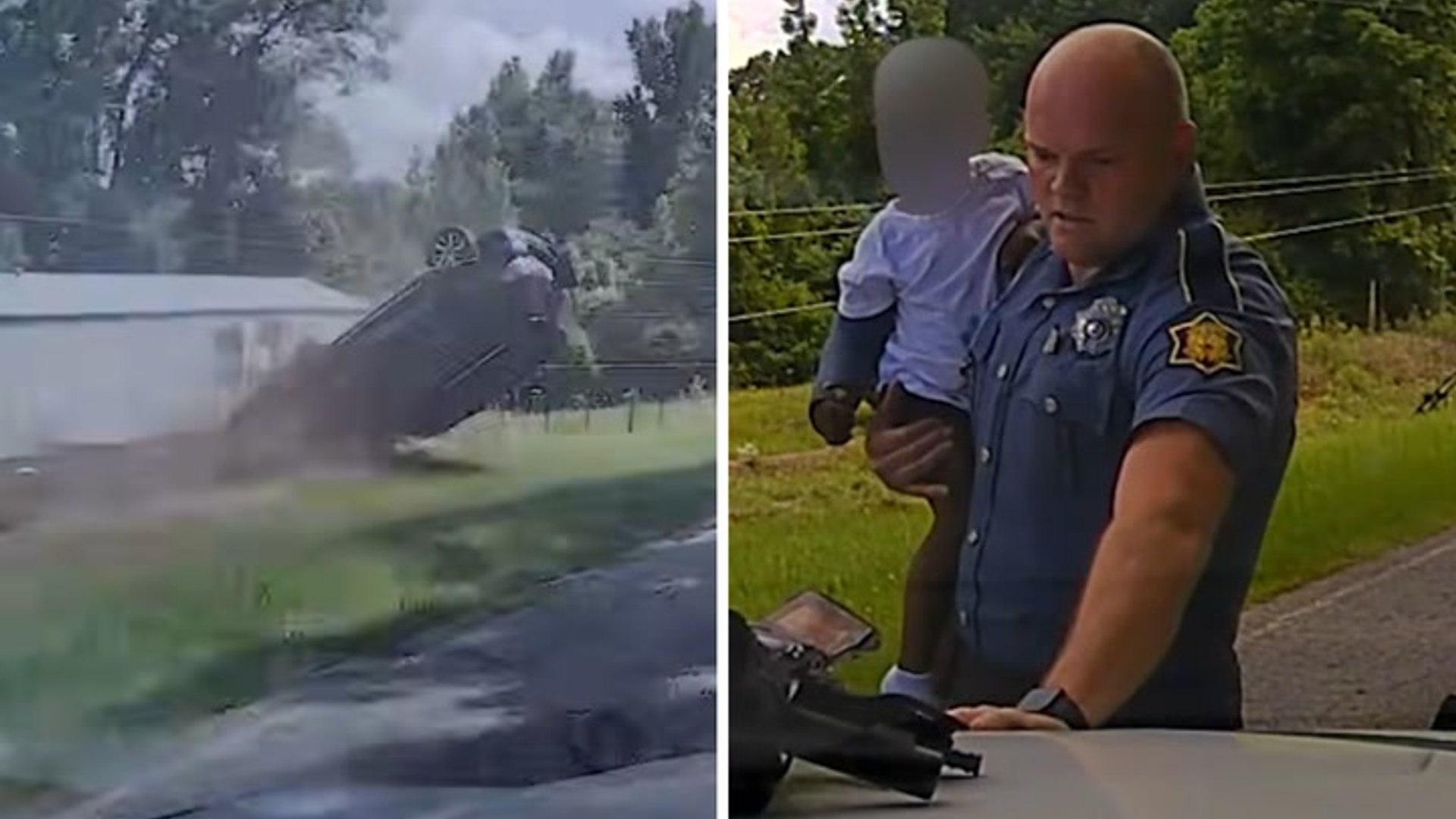 Miracle baby survives being thrown from car in rollover crash following ...