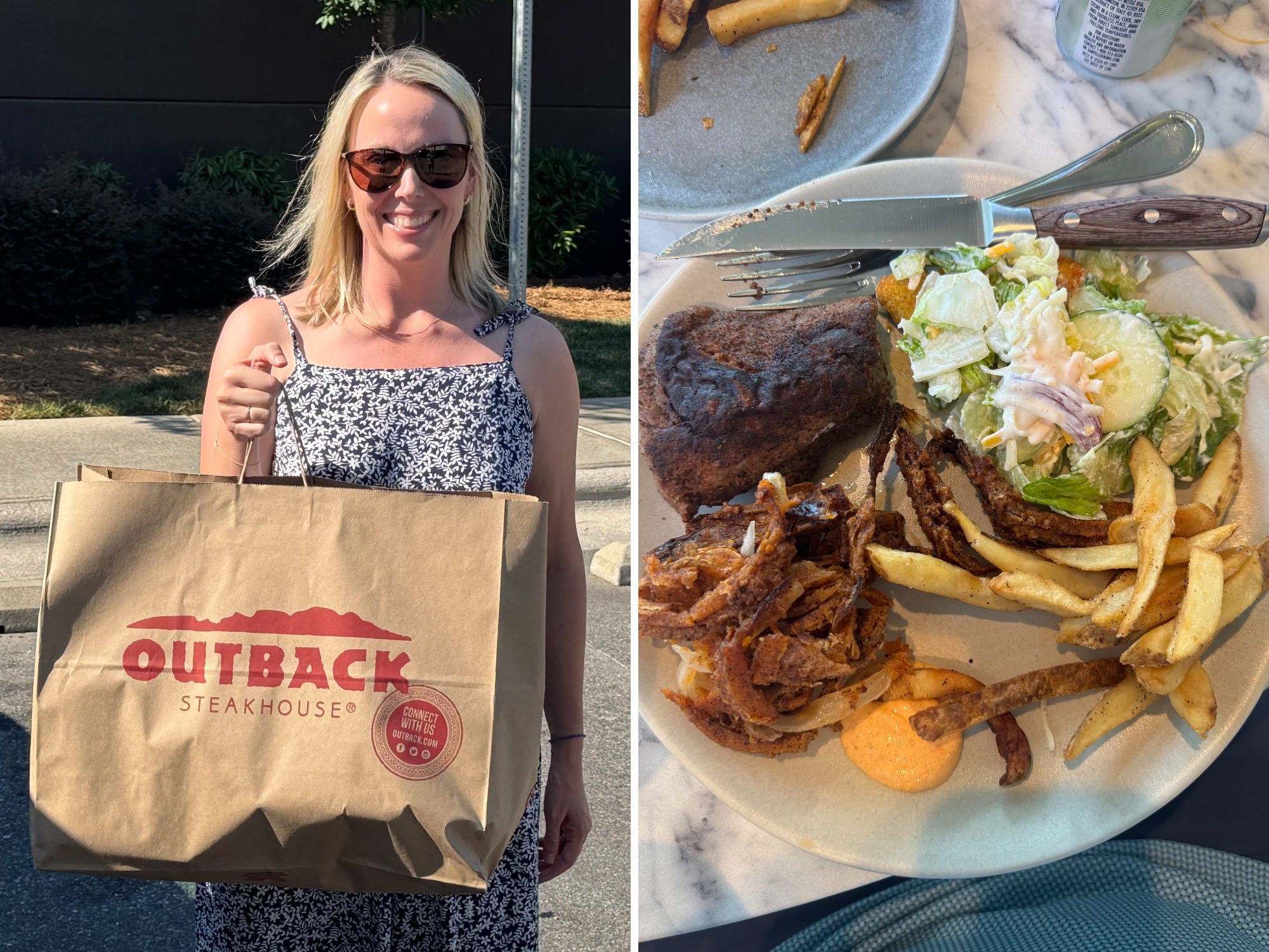 Our family of 4 tried Outback Steakhouse's $55 family-style meal deal ...