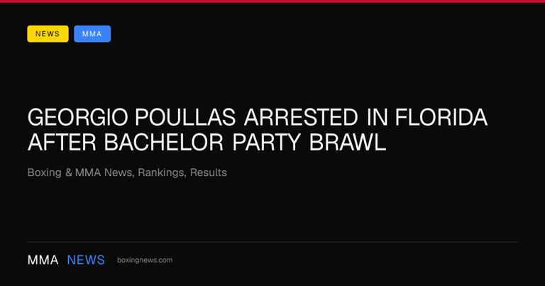 Georgio Poullas arrested in Florida after bachelor party brawl