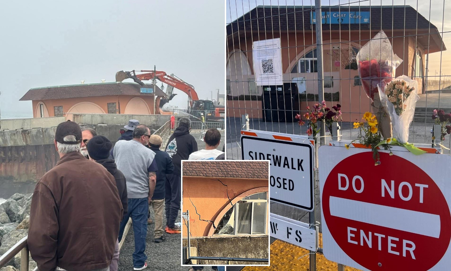 Iconic California pier begins crumbling into the ocean, forcing cafe ...