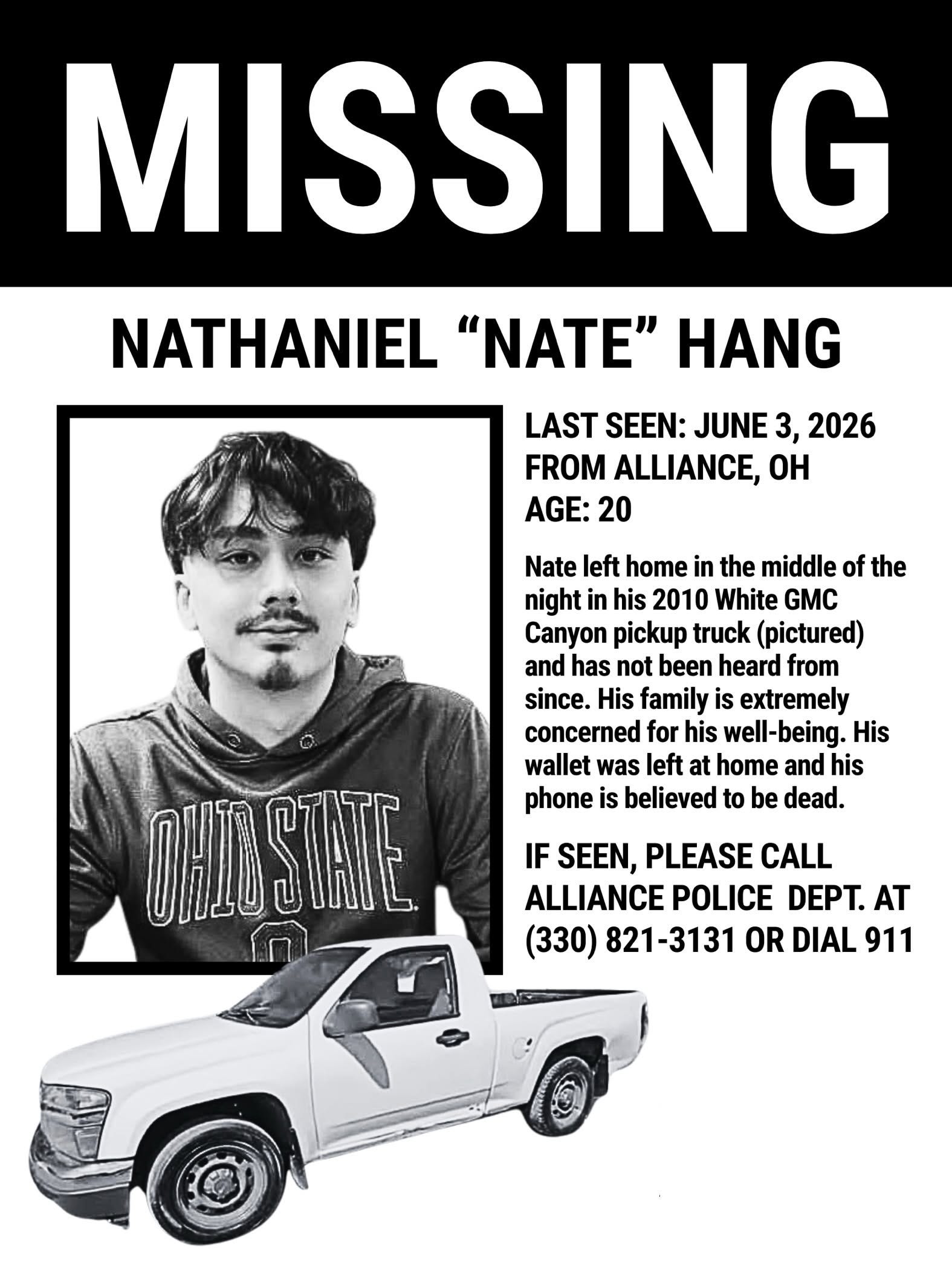 Police: Missing Alliance man to be listed in Ohio database