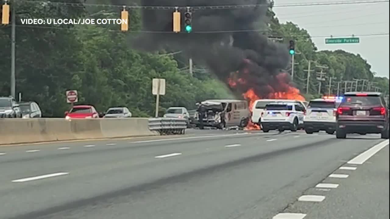 New video shows extent of fiery crash in Belcamp