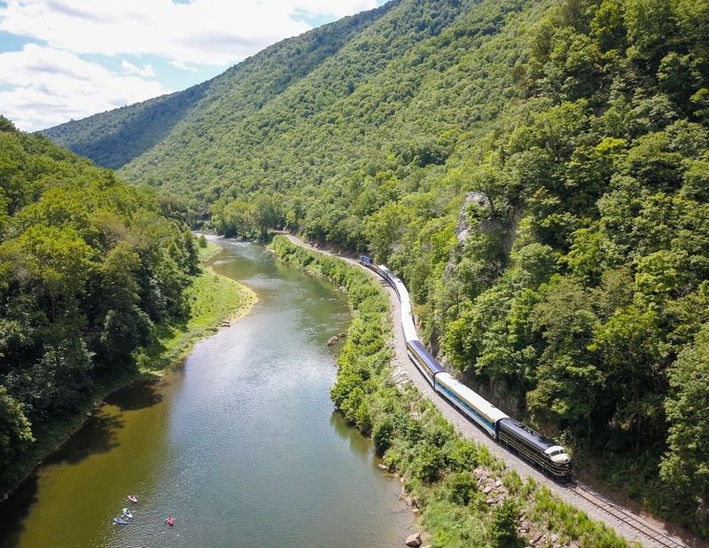 This scenic West Virginia railroad takes you through a roadless canyon ...