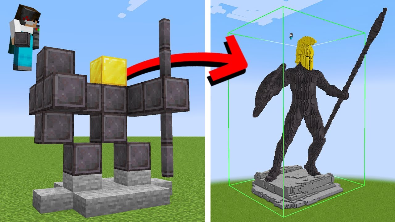 Minecraft but anything you build, turns giant!