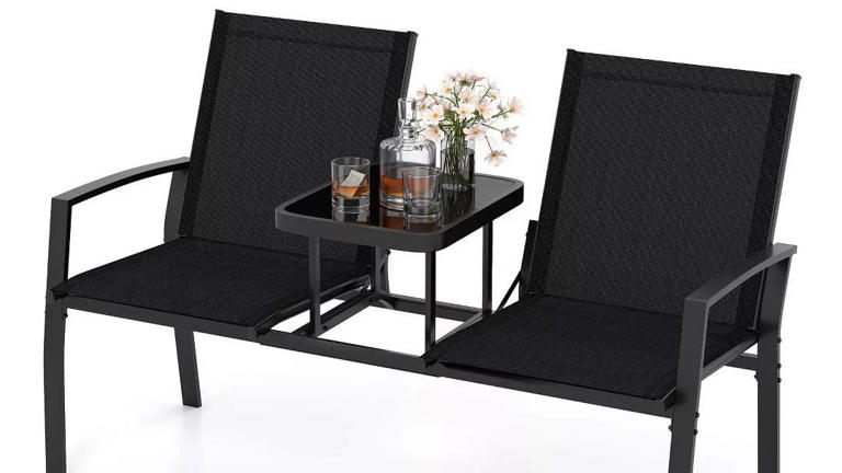 Target is selling a patio set with built-in table for 50% off in time ...