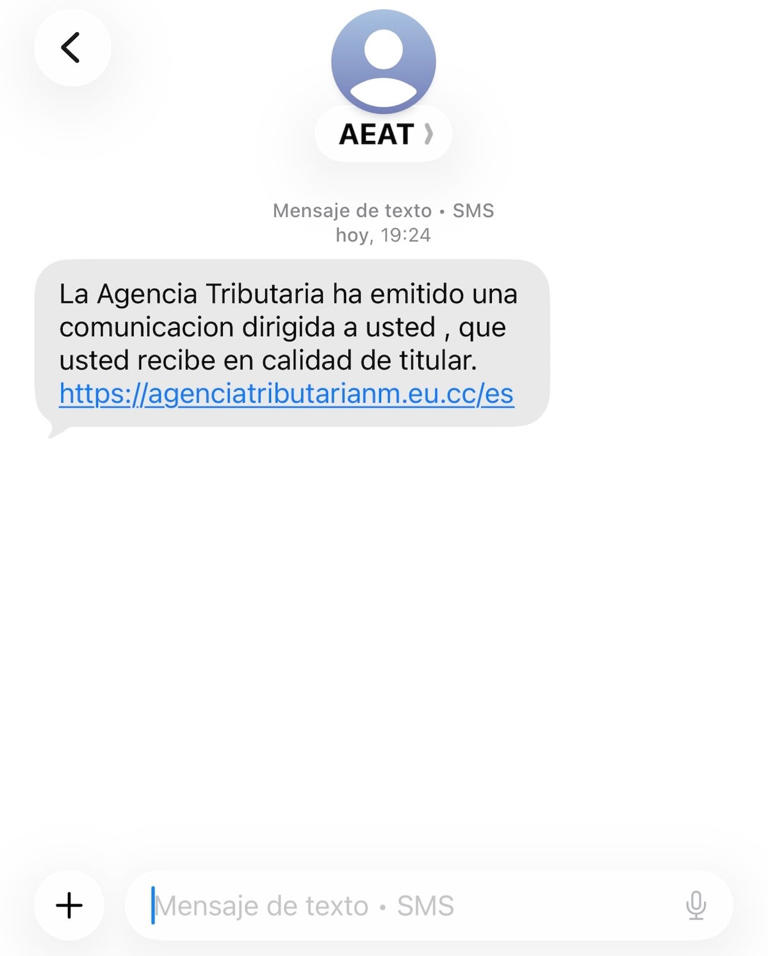 El SMS falso de la Agencia Tributaria que está circulando en plena ...
