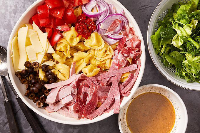 Tortellini grinder salad