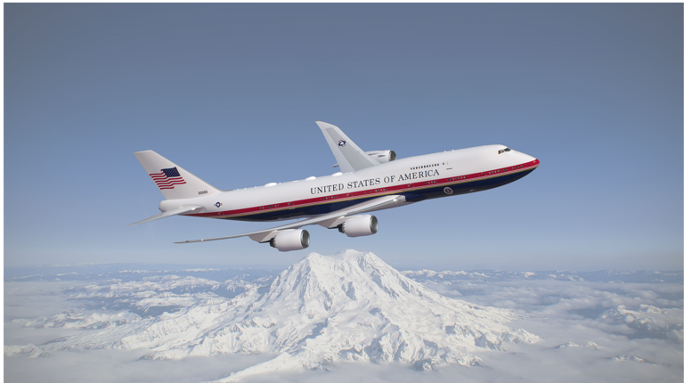 Qatari-donated Air Force One now sports red, white and blue paint job