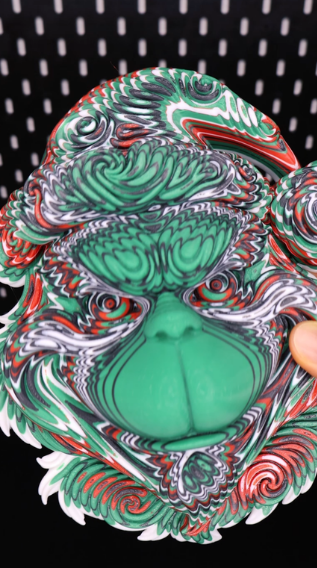 3D printed Grinch model with incredible detail