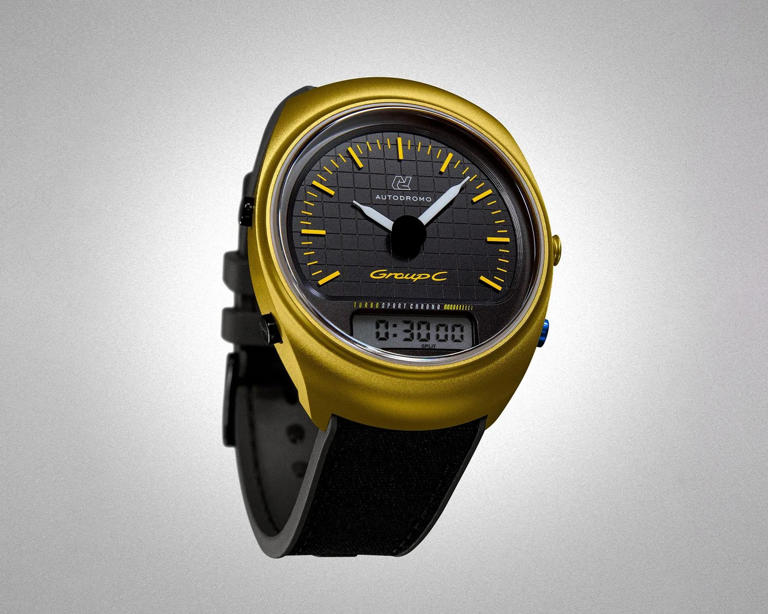 1980s auto racing lives again through this affordable analog-digital watch
