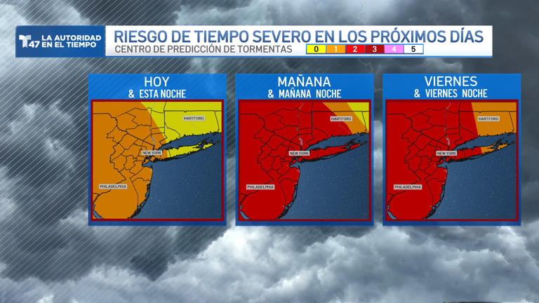 La amenaza de tiempo severo en NYC incluye riesgo de tornados esta ...