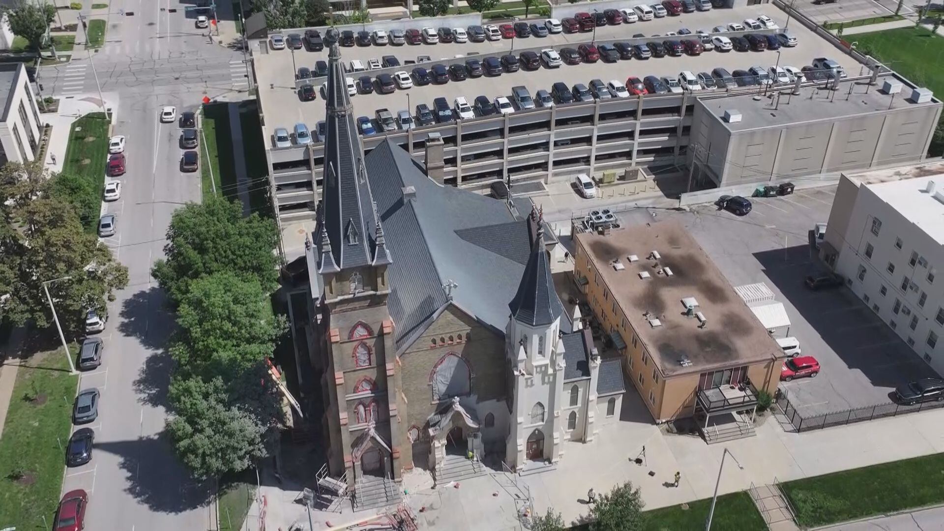 Historic St. Mary’s Catholic Church sheds white paint to reveal ...