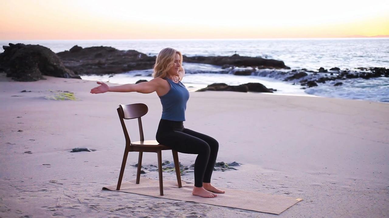 Energizing chair yoga routine to tone waist & core