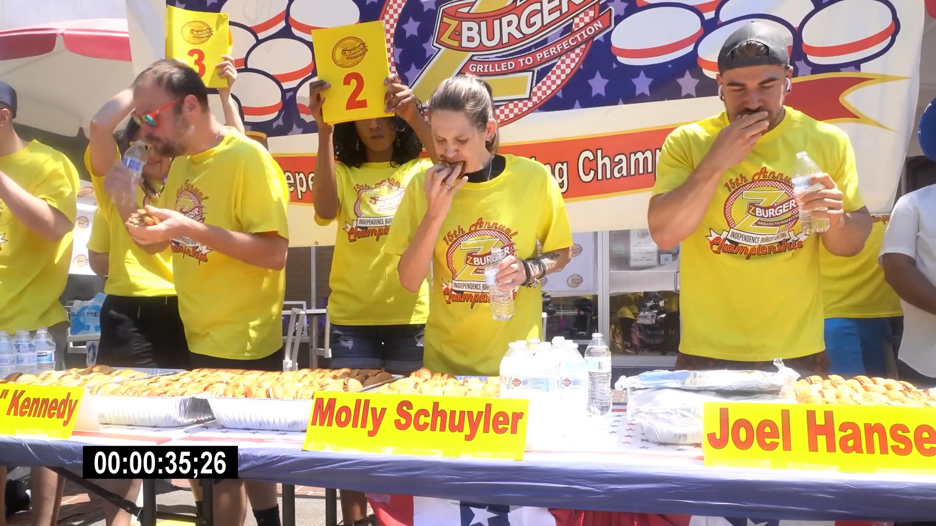 Joel takes on annual burger eating championship against top professionals