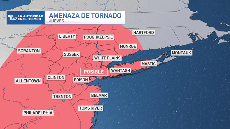 La amenaza de tiempo severo en NYC incluye riesgo de tornados esta ...