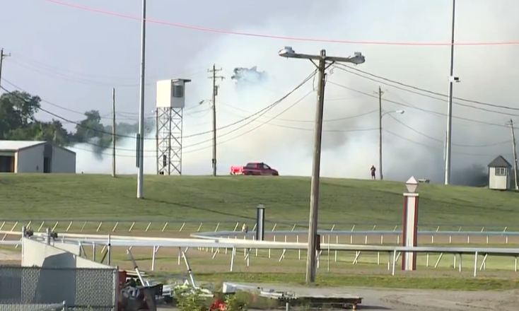 Large brushfire breaks out at Turfway Park in Florence