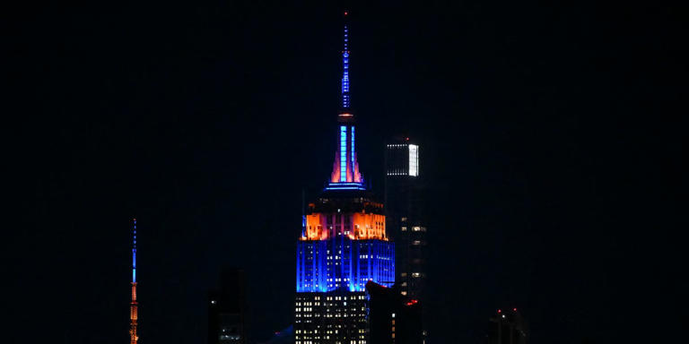 See the New York landmarks turning blue and orange for the Knicks’ NBA ...