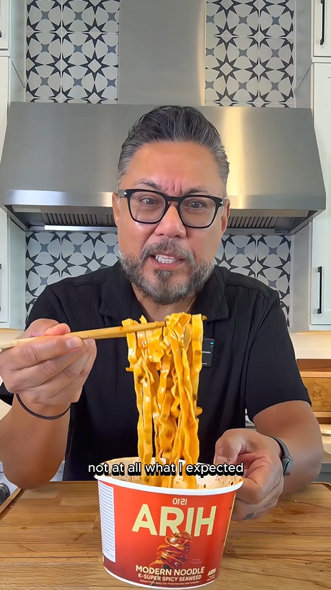 Trying new Korean fusion noodles and drinks