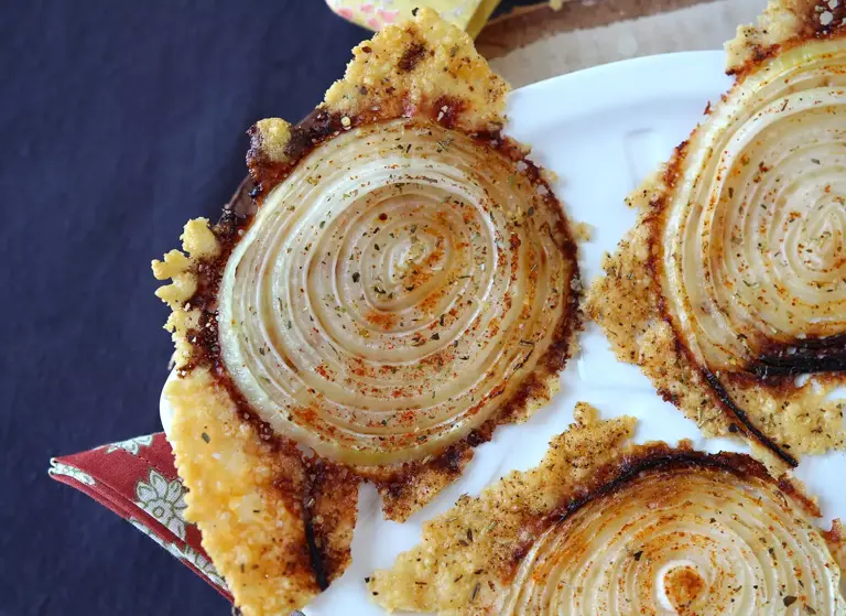 Super crispy homemade onion and parmesan chips