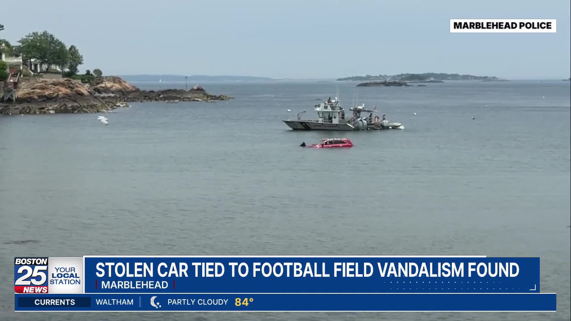 Police link car submerged in water to vandalism at Marblehead football ...