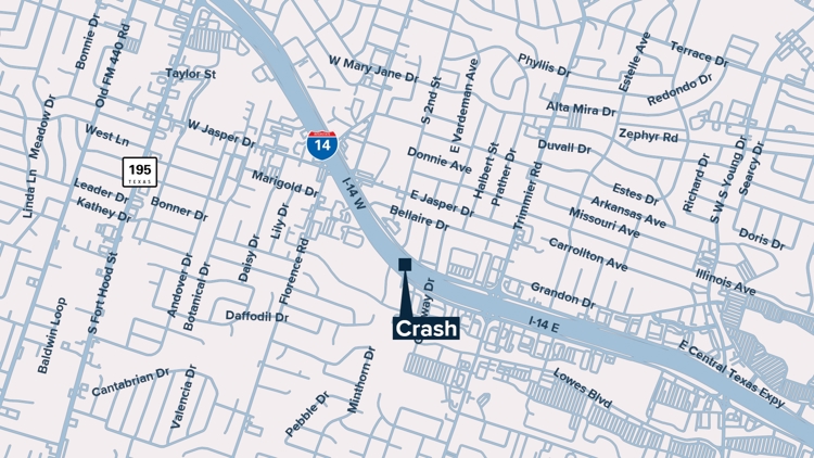 Major crash causing closure on I-14 in Killeen