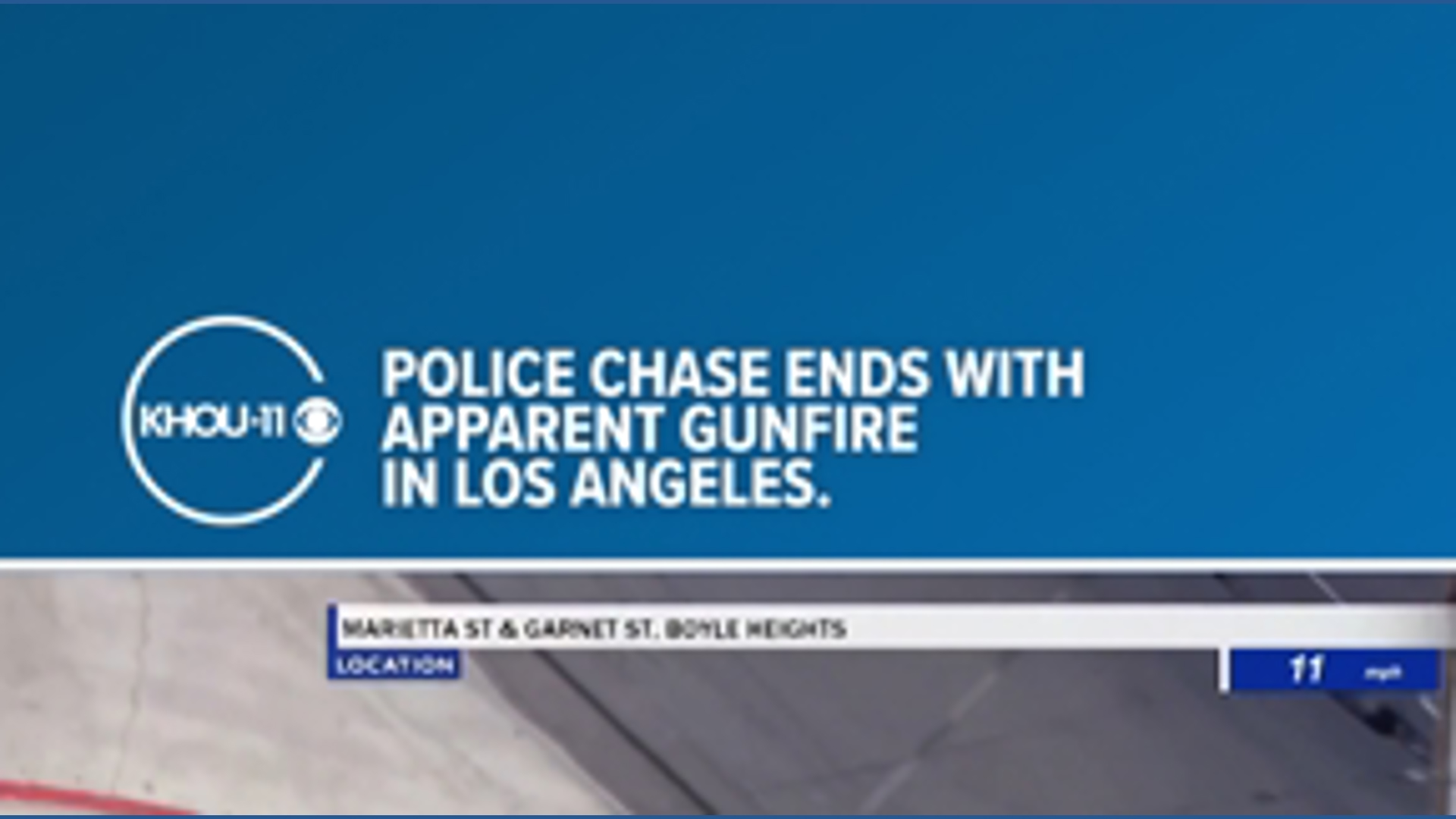 Police chase ends with apparent gunfire in Los Angeles
