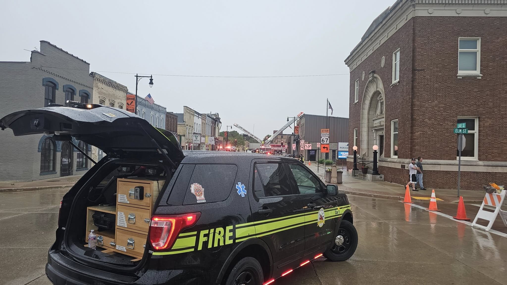 Downed power lines, road closures in Dodge County following storm damage